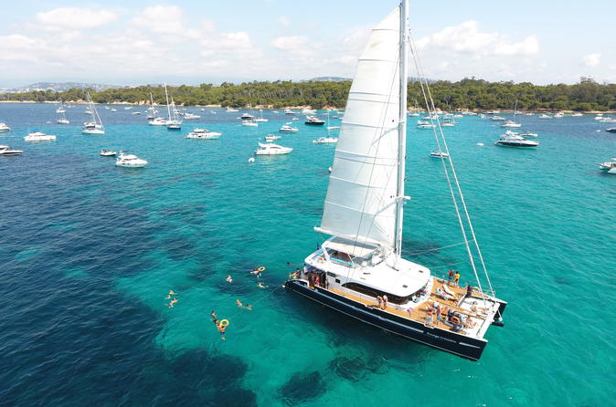 Daytime or Sunset Catamaran Cruise from Cannes, Lunch Option 2019